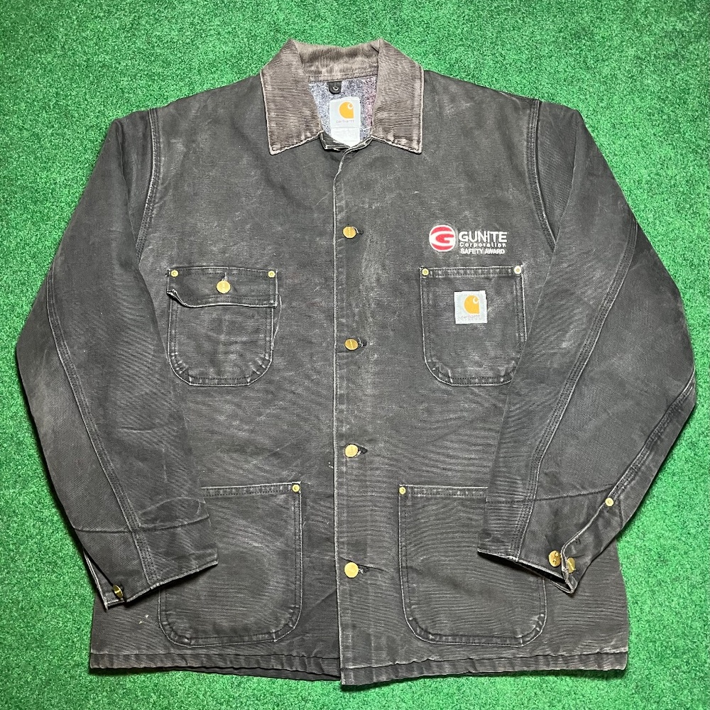 Carhartt Blanket Lined Vintage Chore Black Faded Dist… - Gem